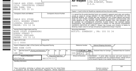 Aduana y Logistica Internacional: GUIA AEREA ( Air Way Bill)