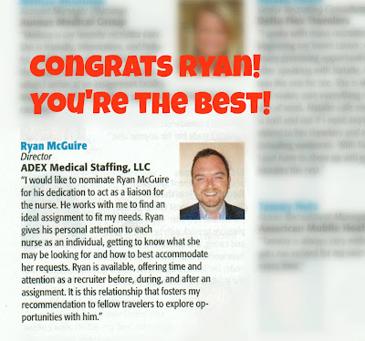 ADEX Medical Staffing: Congratulations Ryan!