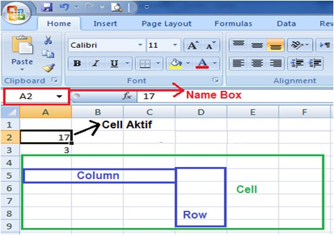 Cahaya Ilmu: Pengertian Cell, Range, Row dan Column pada Microsoft Excel