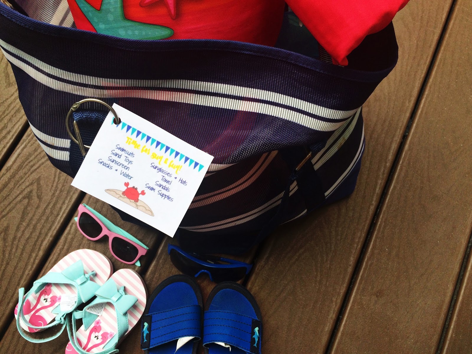 Printable Beach Bag Checklist Tag - The Chirping Moms