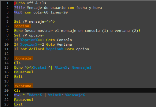 CMD - Batch: Resultado de ejercicios