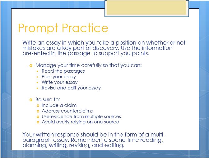 Mrs. Samuel's 8th Grade Language Arts Class: Understanding a Prompt ...
