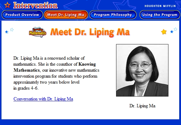 école : références: Liping Ma : Knowing Maths