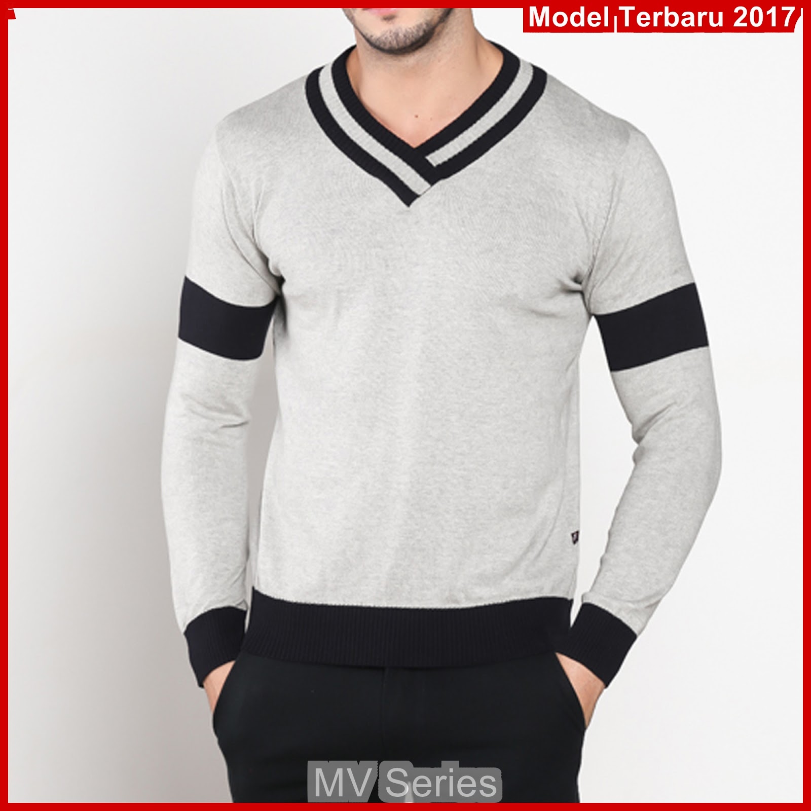 MV062 Model Sweater Rajut V Neck Terbaru BMGShop