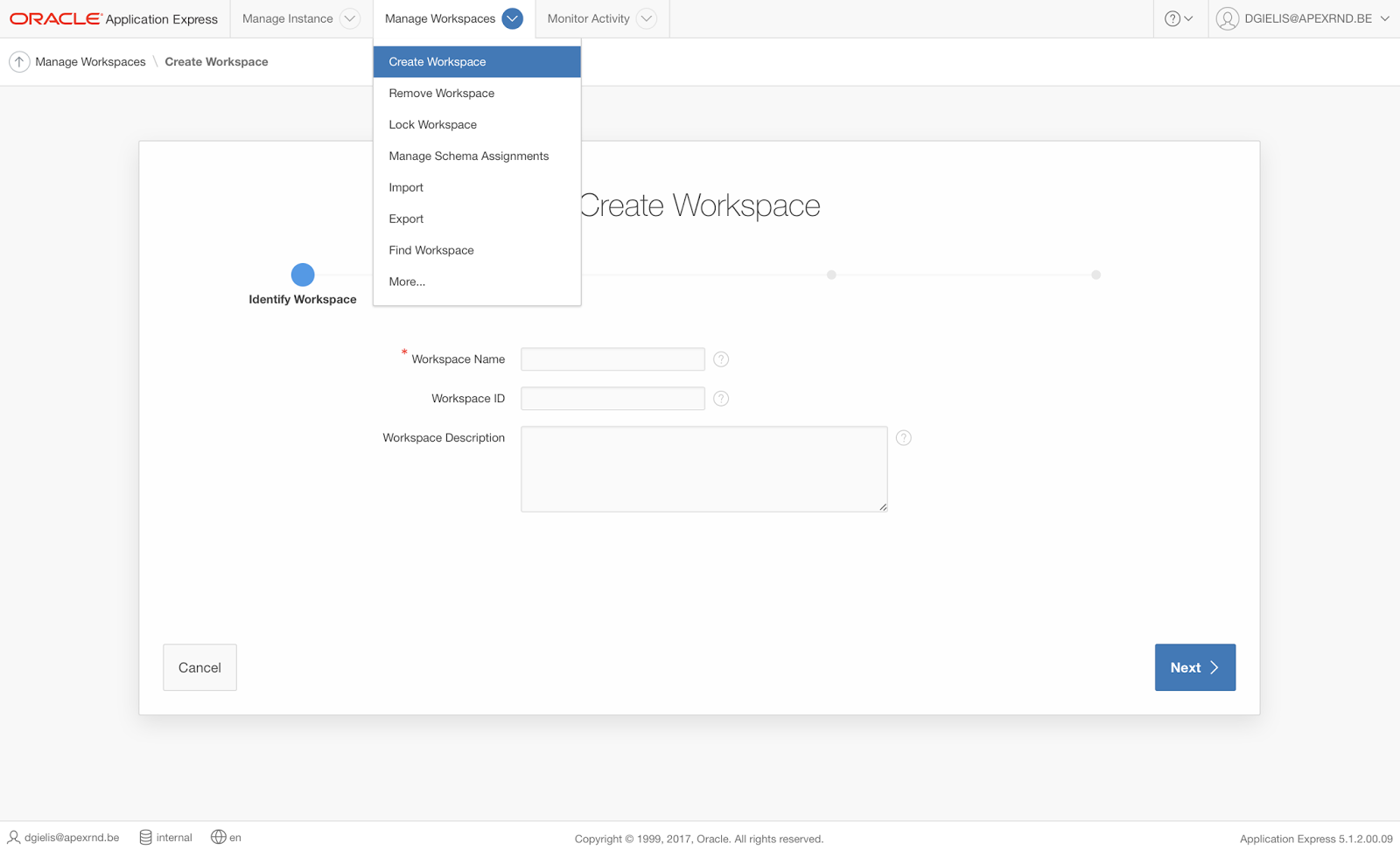 Dimitri Gielis Blog Oracle Application Express Apex Multiple Apex Workspaces In One Oracle