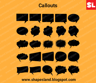 25 Callouts Custome Shapes ~ Shapes Land | Free Photoshop Custom Shapes