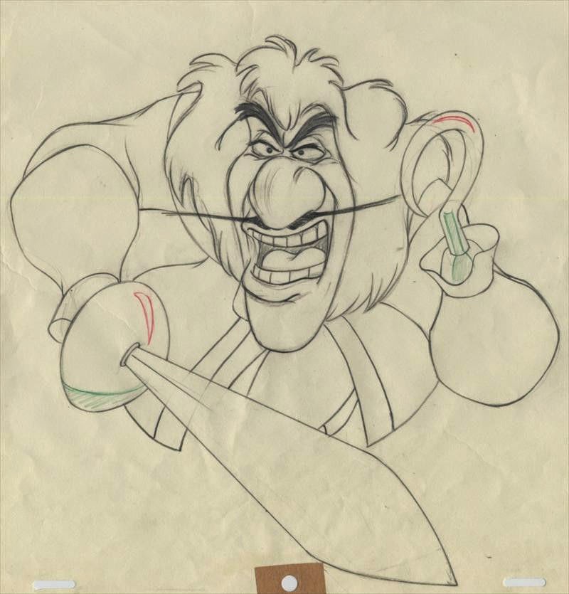 Animation Collection: Captain Hook Drawing From "Peter Pan," 1953 ...