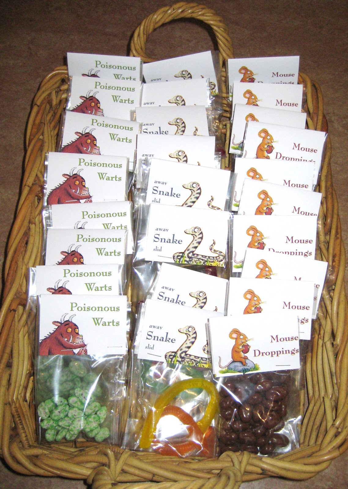 Made By Bronwyn: Austin's Gruffalo birthday party - the party favours