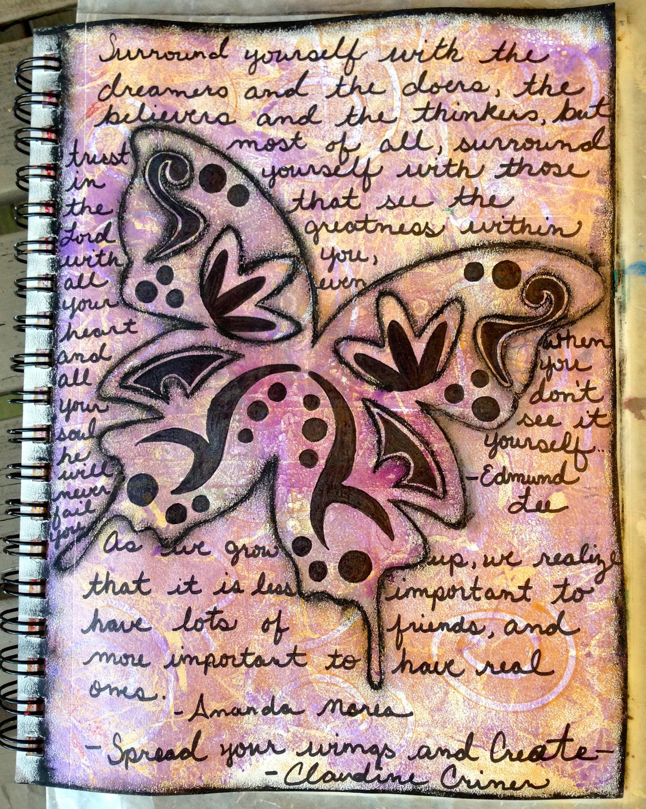 Claudine's Art Corner: Butterfly Art Journal Page