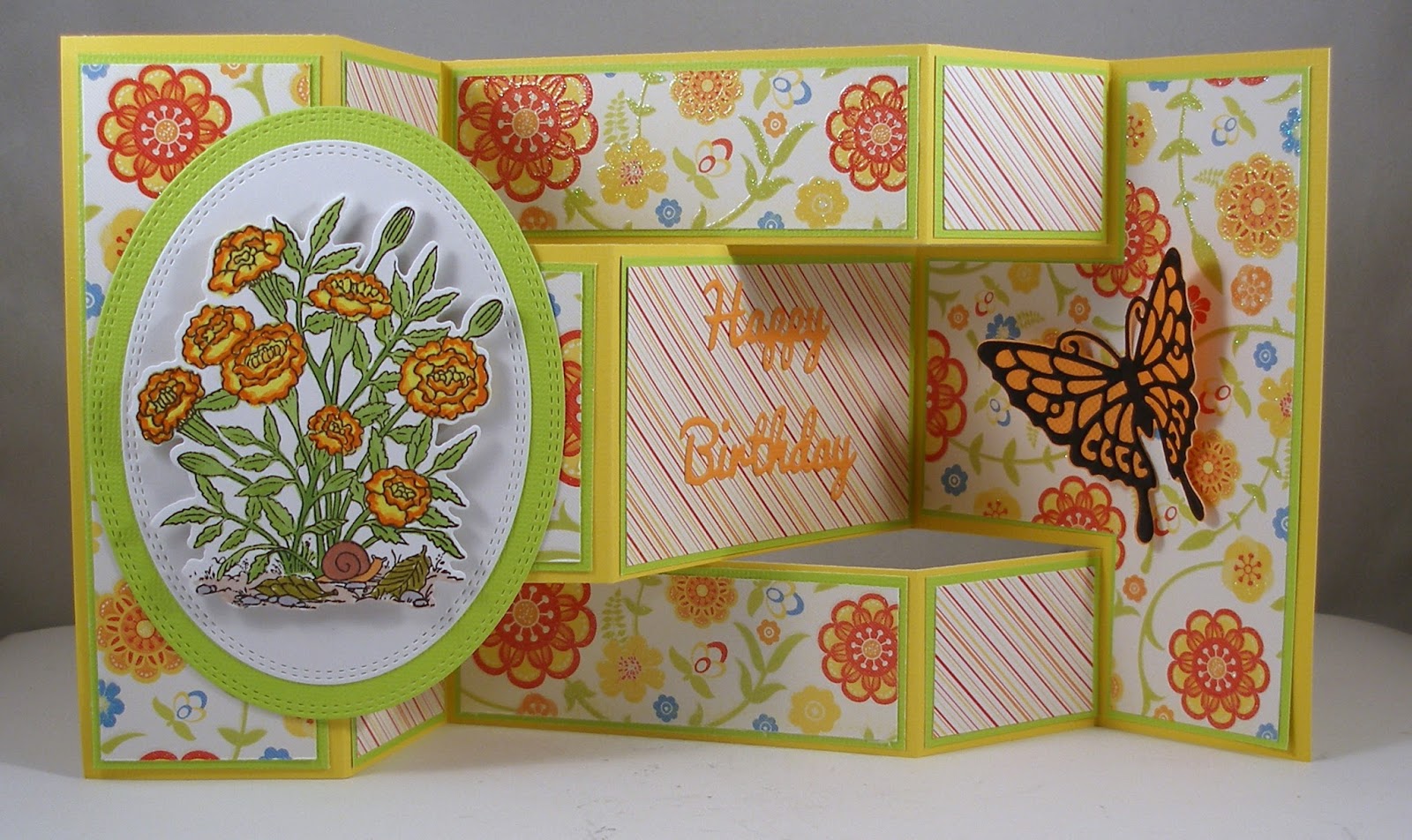 CottageBLOG: Colorful Tri-Shutter Card