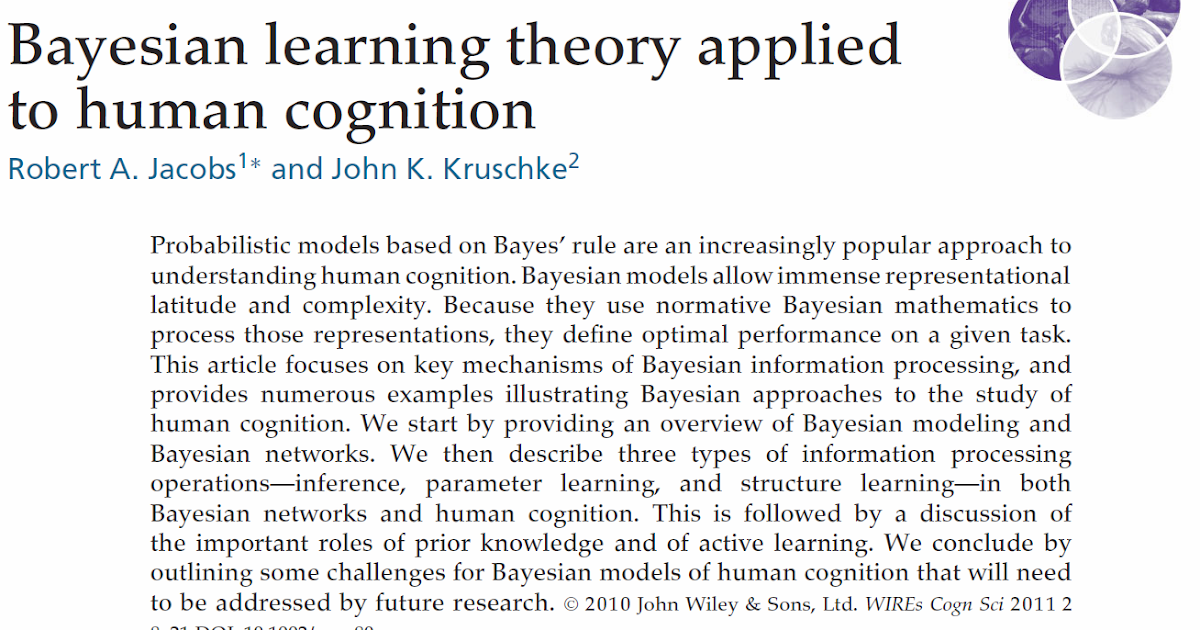 Doing Bayesian Data Analysis: Bayesian inference in the (abnormal) mind Doing Bayesian Data Analysis: Bayesian inference in the (abnormal) mind