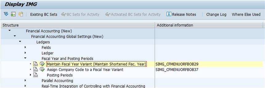 Basic Settings - Fiscal Year and Fiscal Year Variants