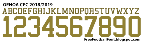 Free Football Fonts: Genoa CFC 2018/2019 Lotto Jersey Font