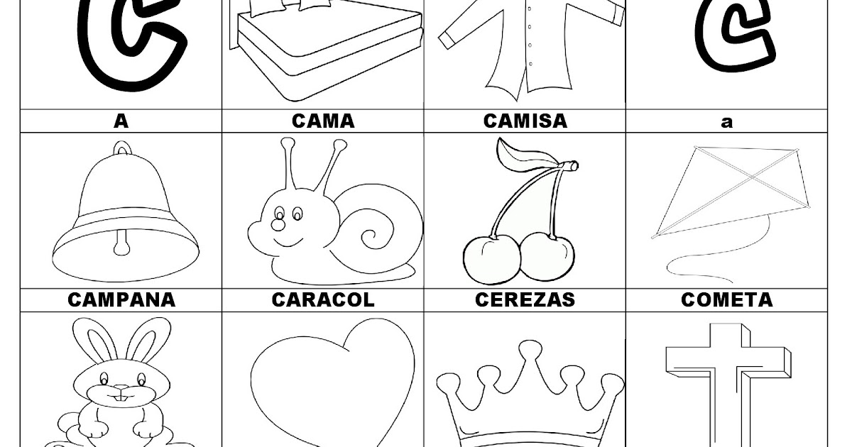 Dibujos para colorear: Palabras con C