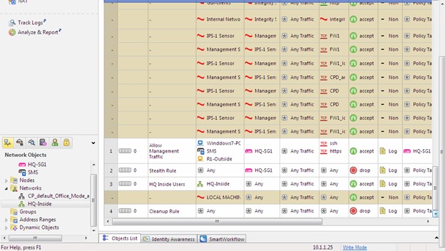 My Check Point CCSA Journal: Pushing Policy via Check Point SmartDashboard