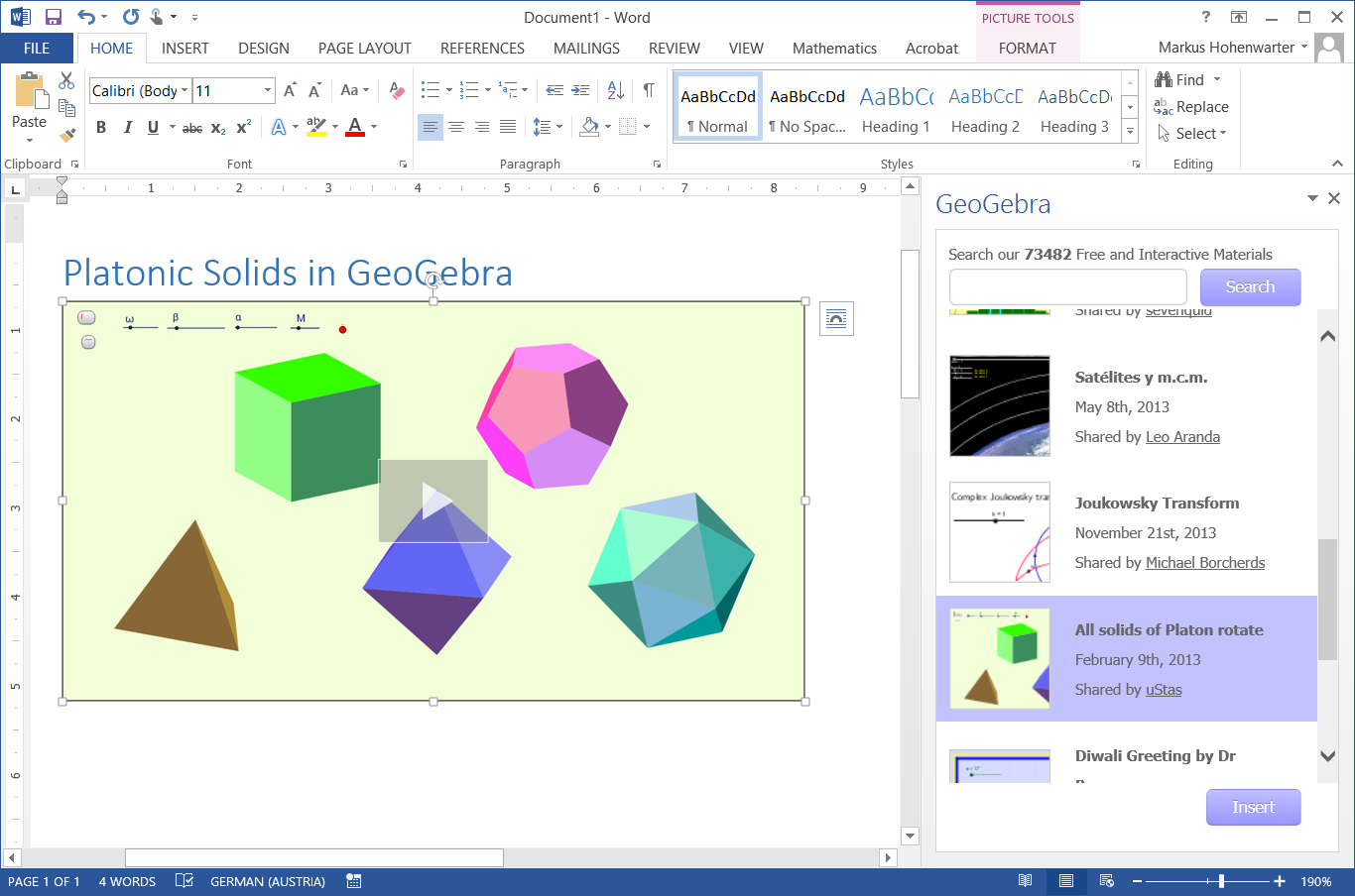 GeoGebra app para Microsoft Word. Não gostei! | Prof. Edigley Alexandre ...