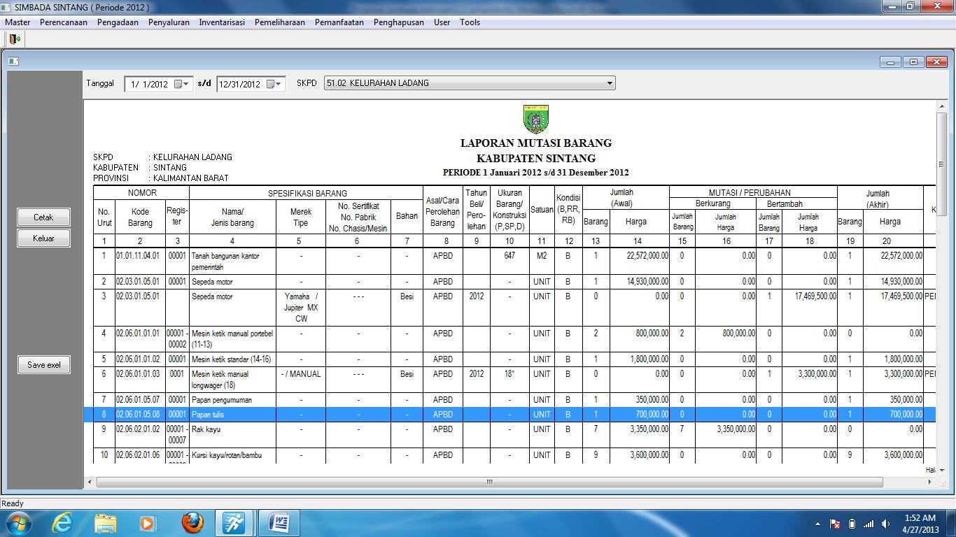 Sistem Informasi Manajemen Barang Daerah