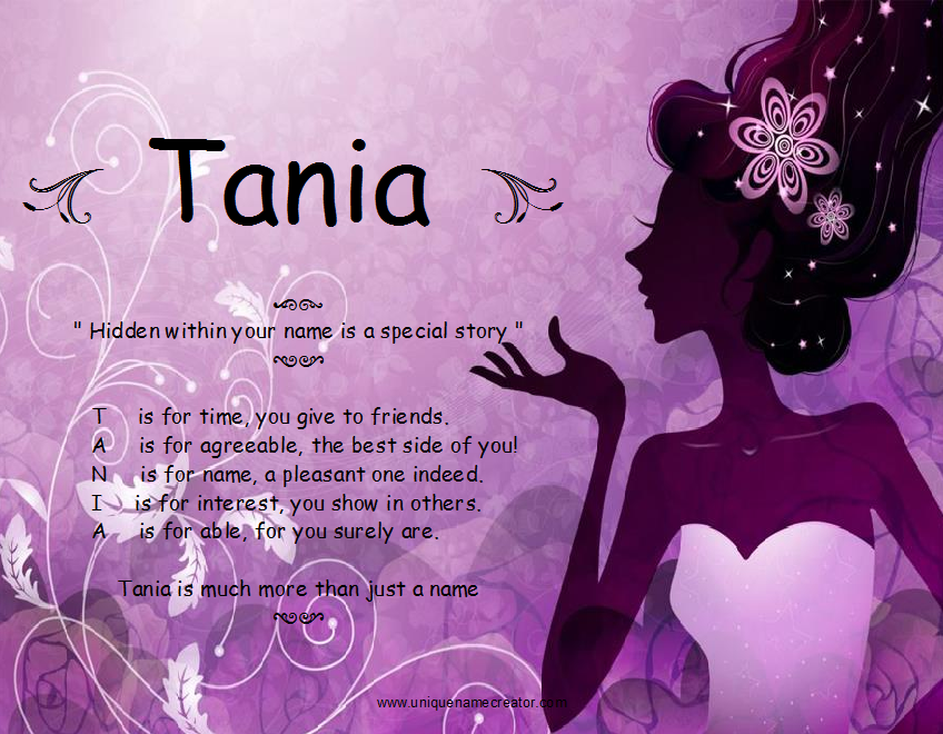 Tania | Unique Name Creator