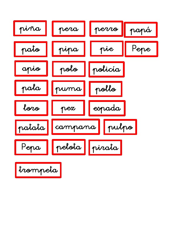 Vocabulario P | El pupitre