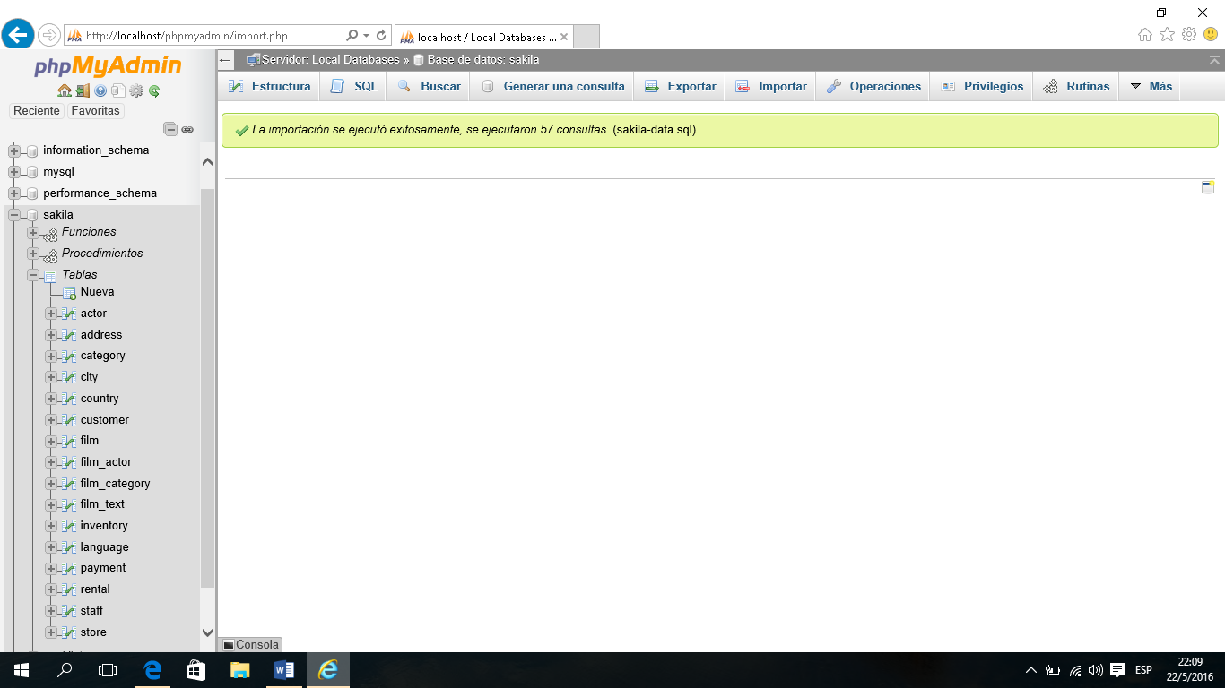 Sistemático: Manual de exportación de Base de datos SAKILA a PostgresSQL