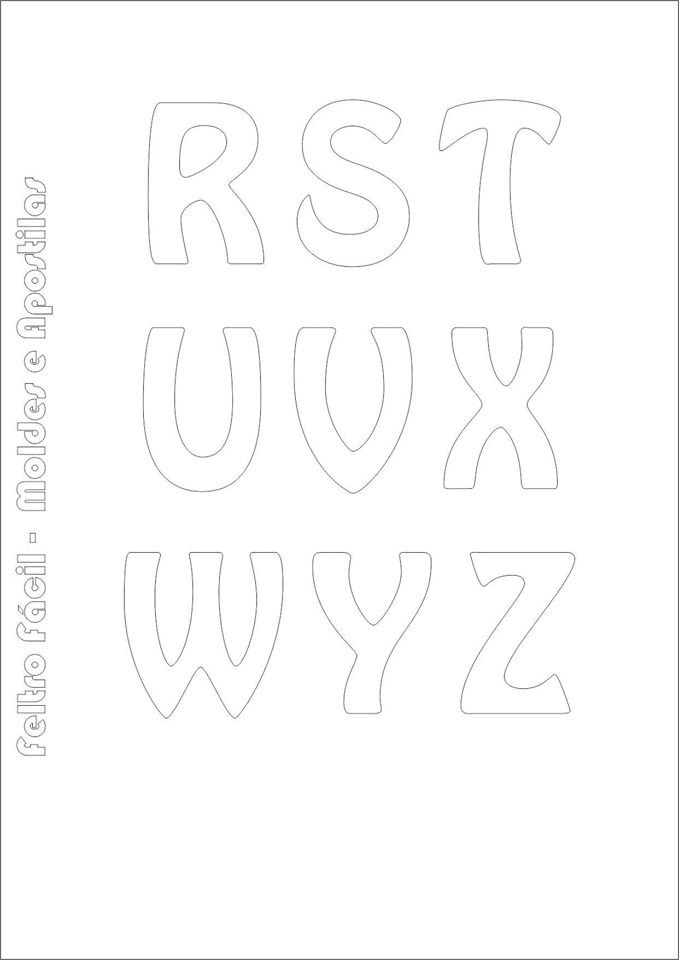 Moldes de Letras para Feltros e Decorações - Molde para Artesanato ...