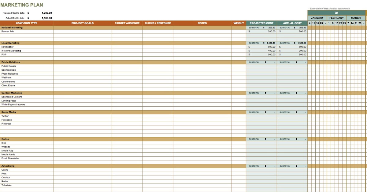 Marketing Plan Template for Excel - Software engineering