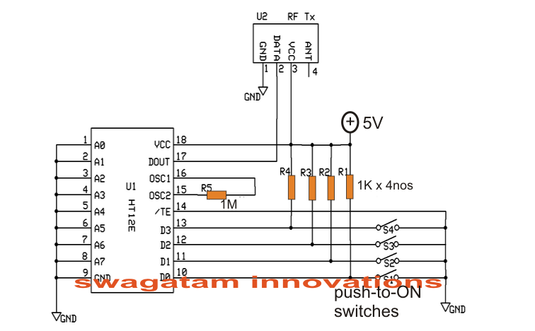 Simple RF Remote Control Circuit without Microcontroller | Electronic ...