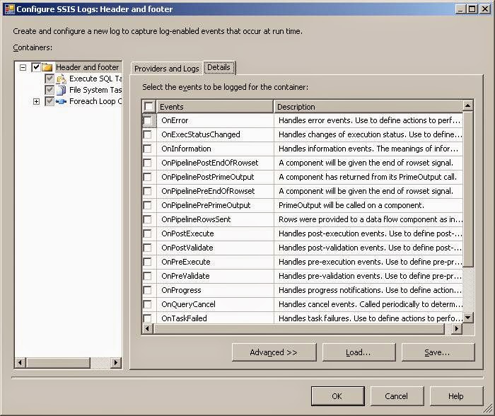 SSIS: Logging or Log file creation