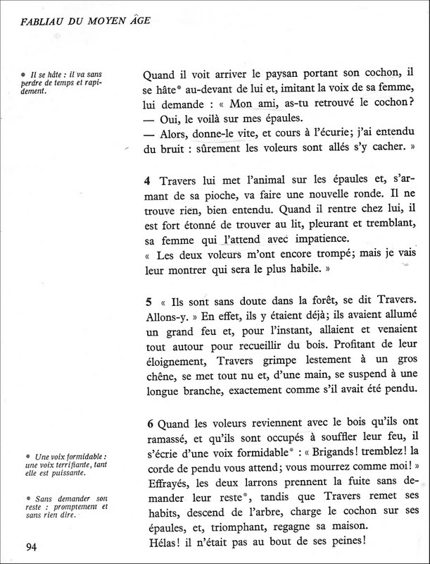 redaction sur les fabliau