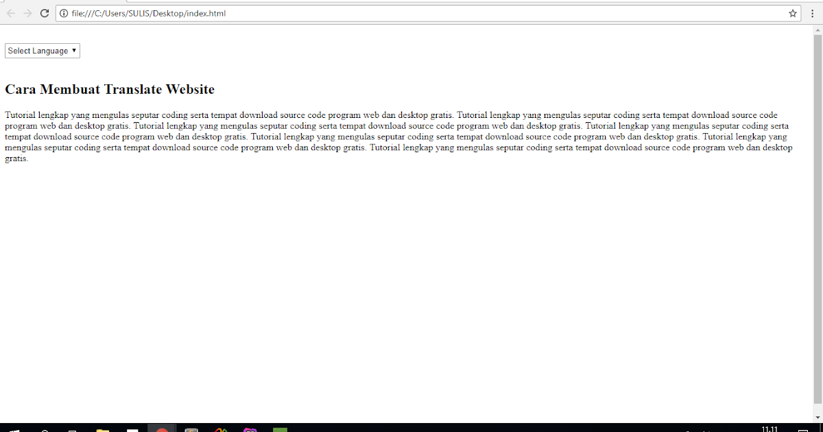 Cara Membuat Translate Web Menggunakan HTML dan JavaScript | Download Source Code PHP dan Java ...