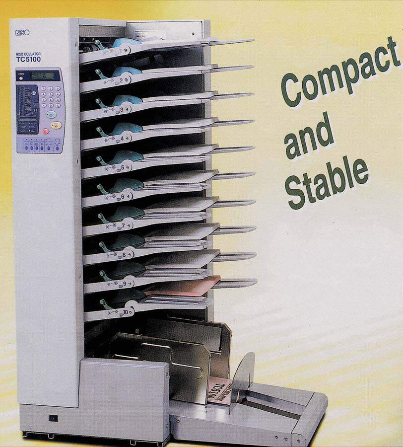 mesin cetak cepat riso: mesin penyusun kertas