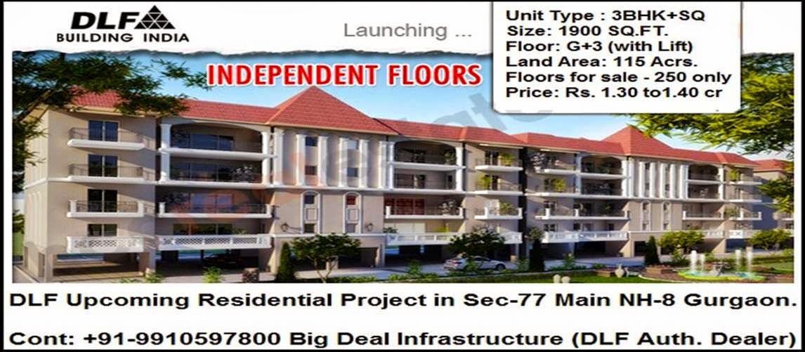 DLF Upcoming Township Exclusive Floors on NH8 Sec-77 Gurgaon - MR Square
