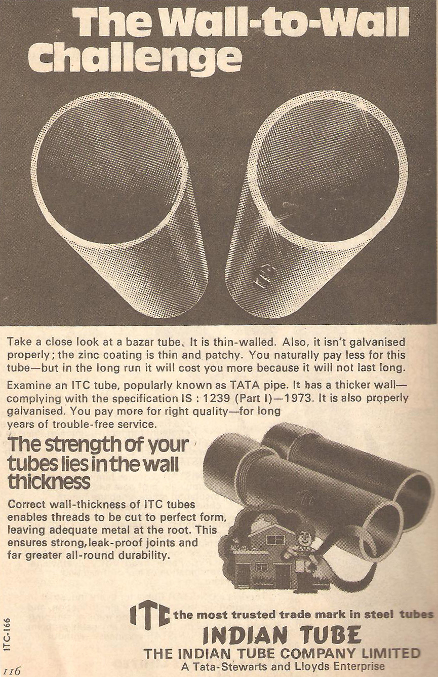 Vintage Advertisement of INDIAN TUBE - Classic Indian Advertisements