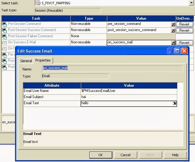 Informatica Session Components Tab: Pre-session and Post-session Command
