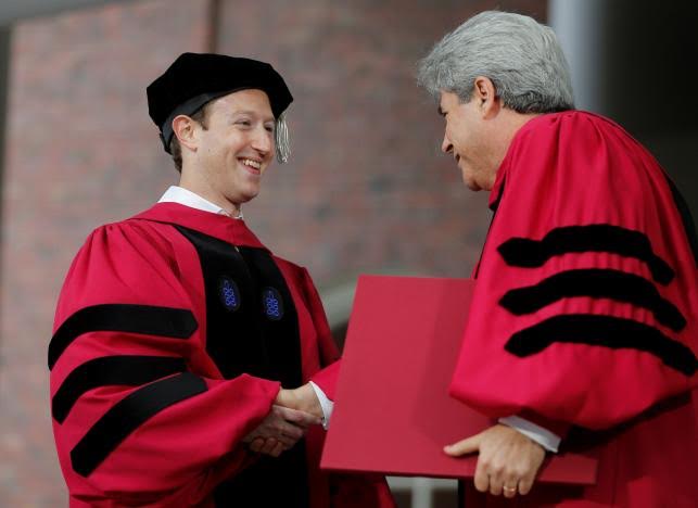 12 years after dropping out, Mark Zuckerberg receives an honorary ...