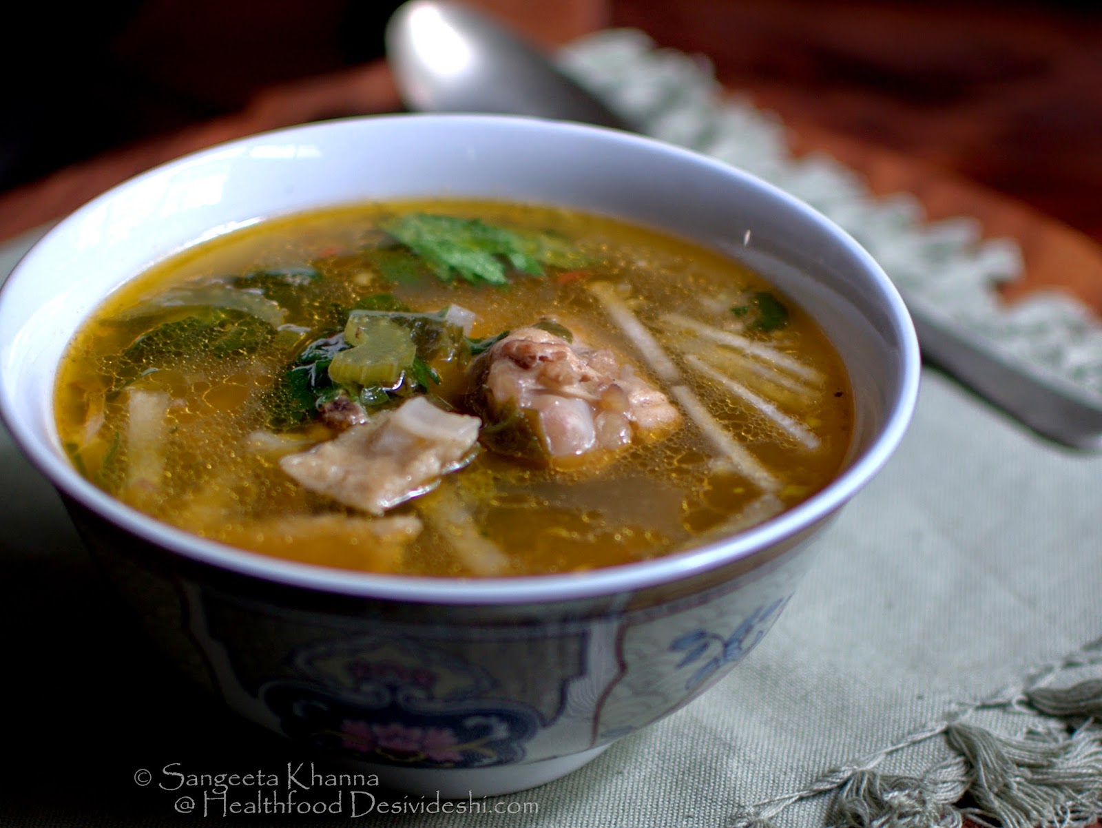 Thenthuk soup | a Tibetan soup with pulled noodles, chicken and vegetables