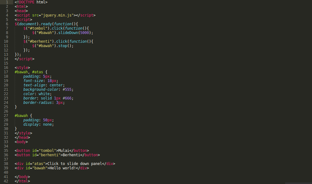 JQuery Tutorial Part 4 : JQuery Stop Animation - CREATE-SCRIPT - ANGGA BLC TELKOM