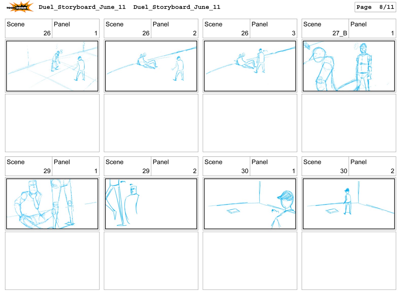 Amanda Becker's Portfolio: Hand to Hand Combat Storyboard