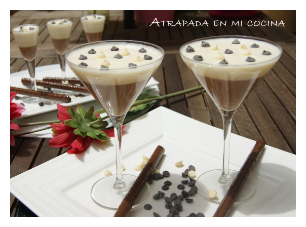 COPAS SEMIFRÍO DE DOS CHOCOLATES AL RON - Atrapada en mi cocina