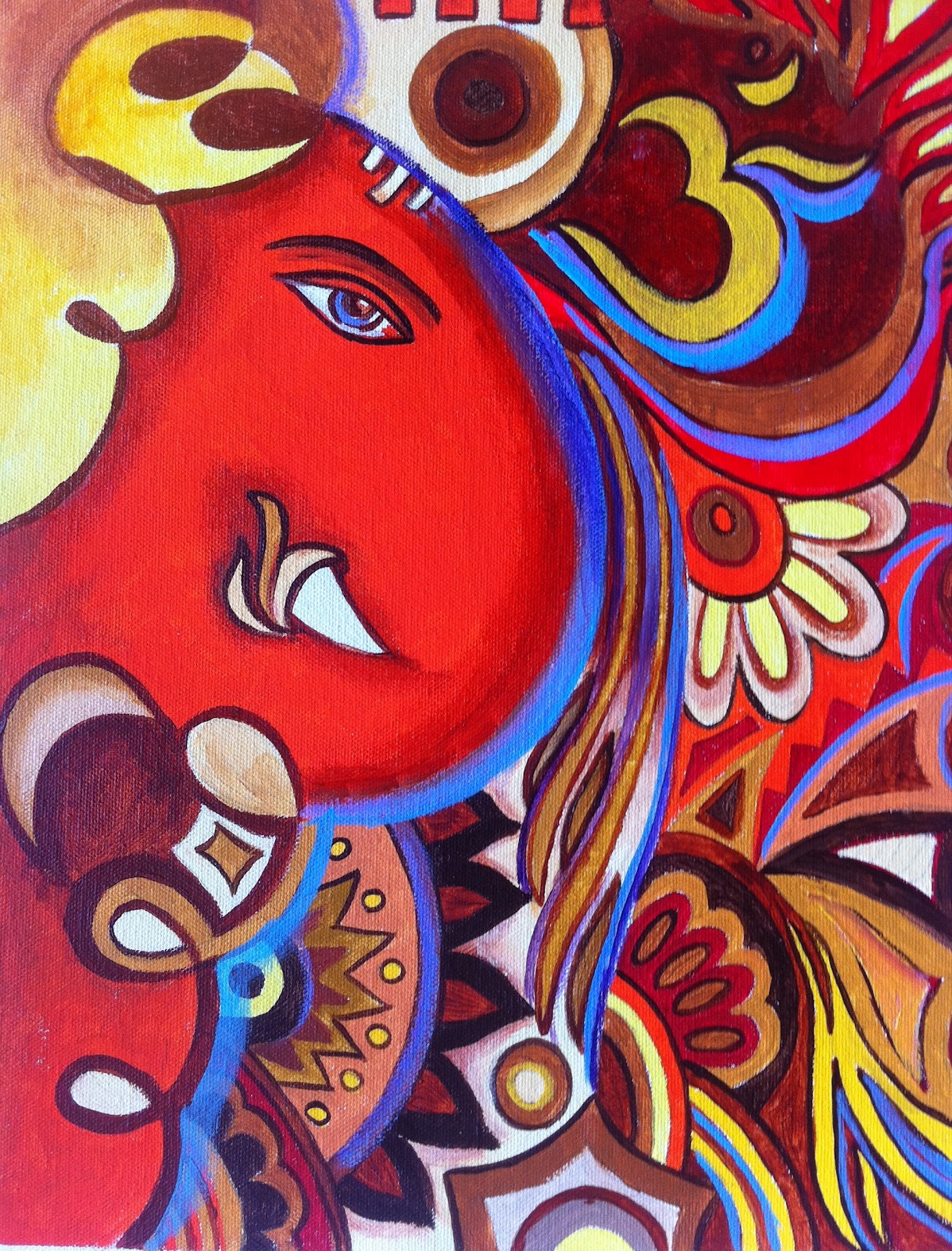 Artists of India: Abstract Ganesh Paintings by Manisha Vedpathak