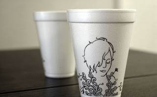 Gelas Styrofoam Dengan Lukisan Indah | Gosip Gambar