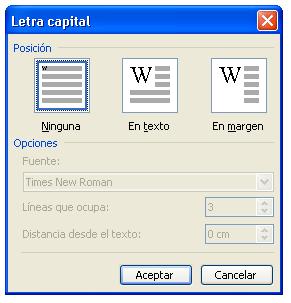 El Aula Ofimática: Cómo usar la letra capital en Word