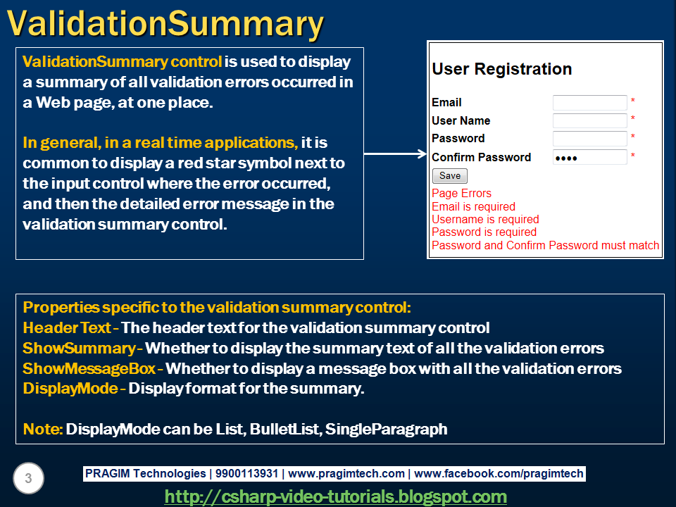 Sql Server Net And C Video Tutorial Part 49 Validation Summary