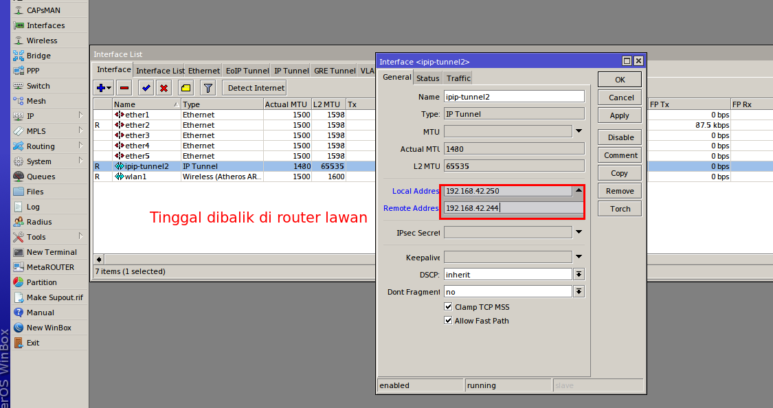 IPIP Tunnel di mikrotik