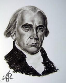 John Price Art: In Progress Drawing - The Presidents - James Madison