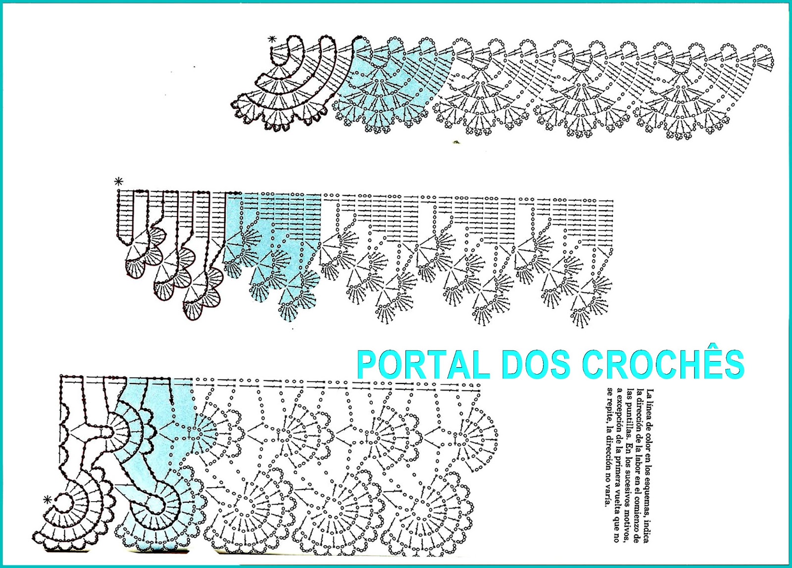 PORTAL DOS CROCHÊS: BARRADOS DE CROCHÊ FILÉ COM GRÁFICOS