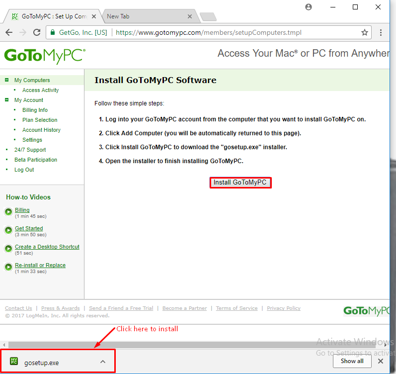 GoToMyPC: - Keshav's Blog