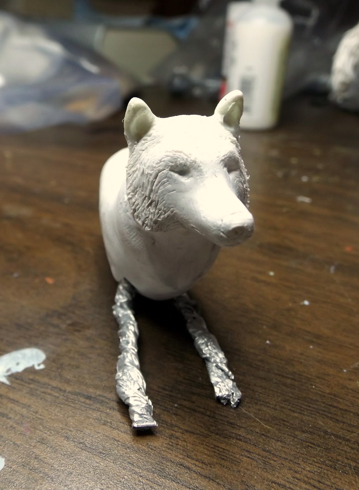 Holly's Creations in Clay: Wolf Sculpture Process