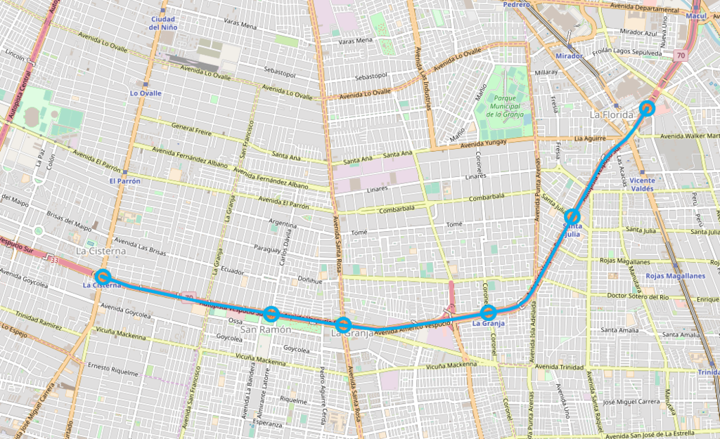 La Línea 4A del Metro de Santiago.-a