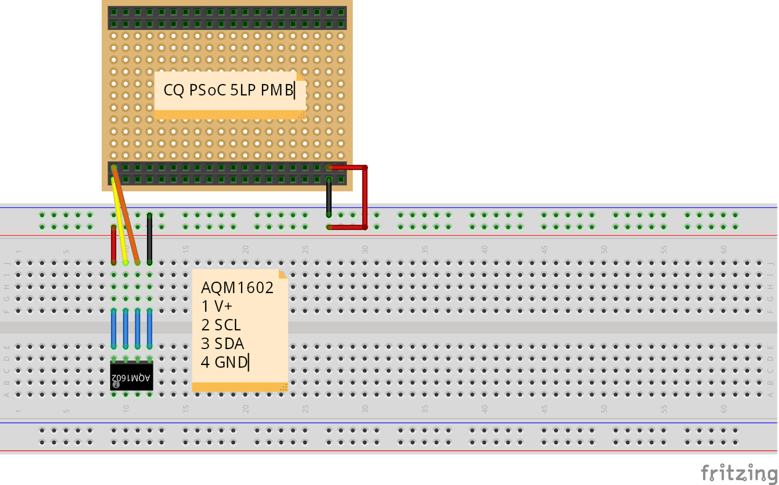 音源とオーディオの電子工作（予定）: PSoC 5LPでI2C LCDをテスト